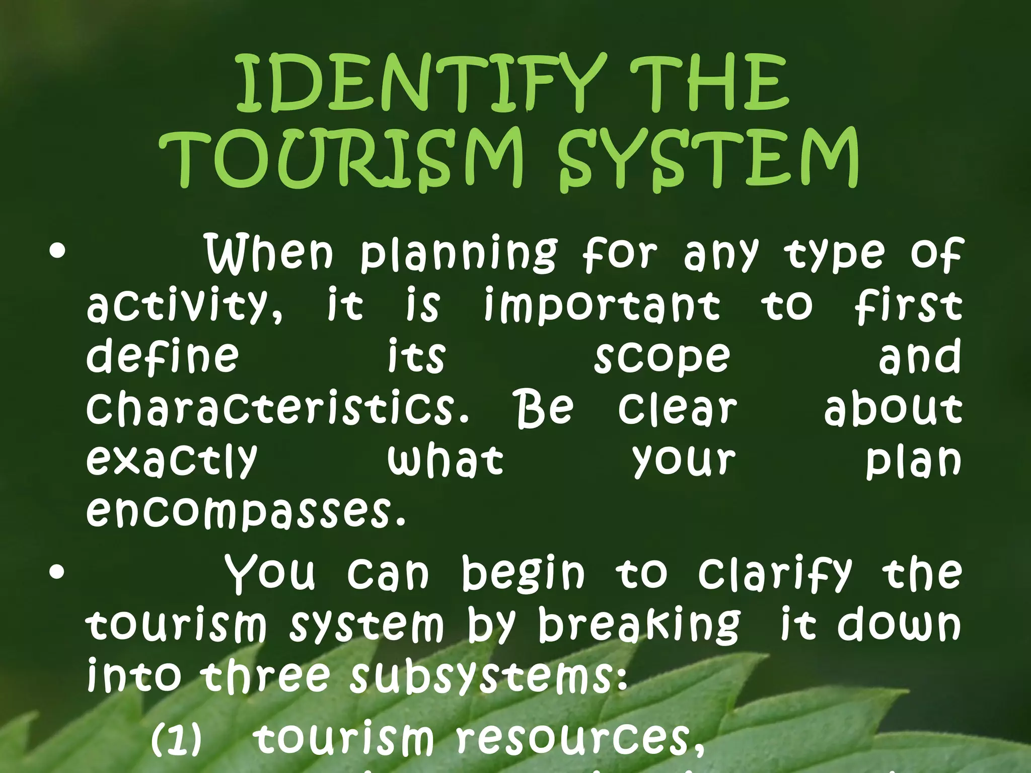 TOURISM PLANNING AND DEVELOPMENT | PPT