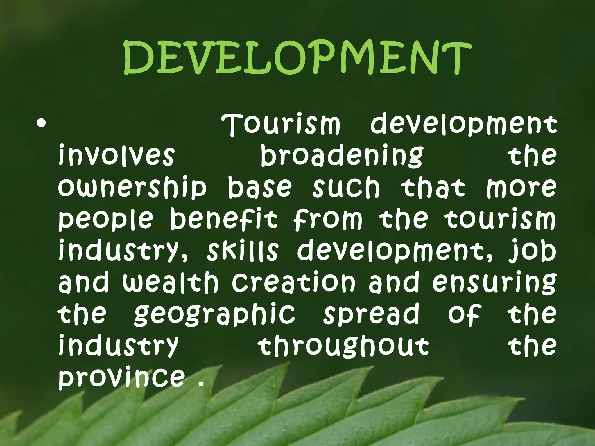 TOURISM PLANNING AND DEVELOPMENT | PPT