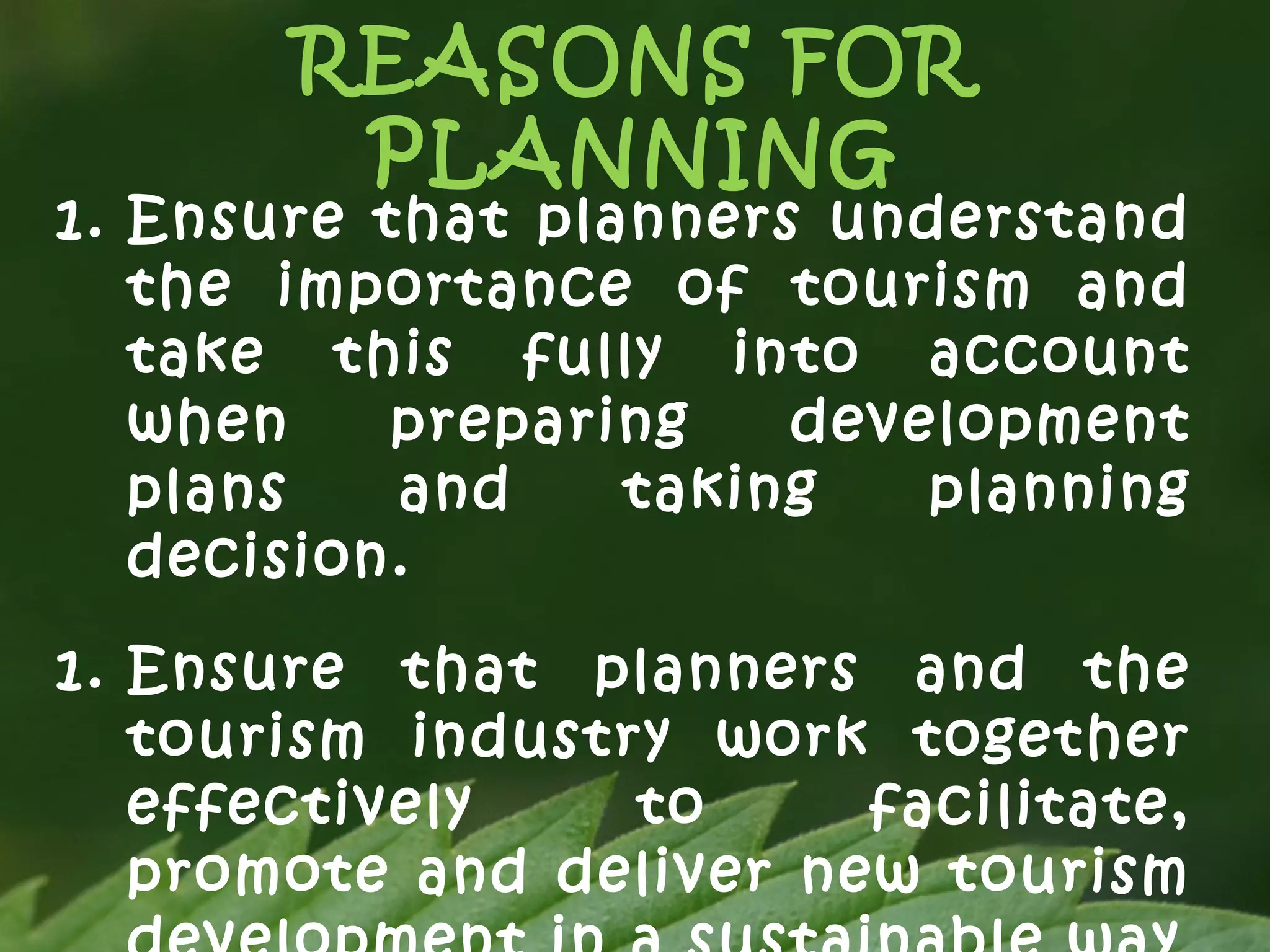 TOURISM PLANNING AND DEVELOPMENT | PPT