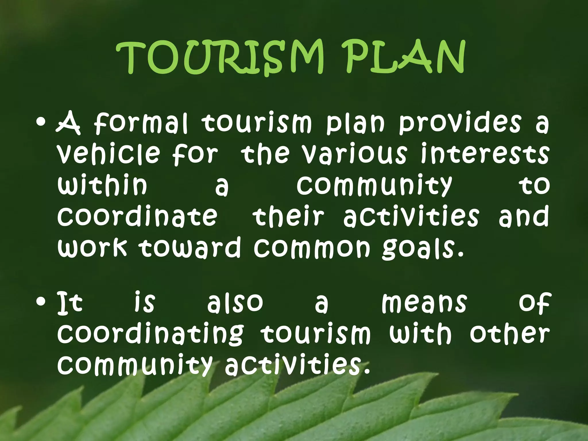 TOURISM PLANNING AND DEVELOPMENT | PPT