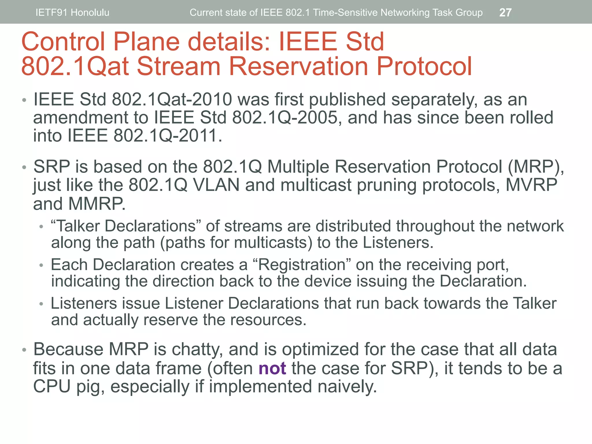 Current state of IEEE 802.1 Time-Sensitive Networking Task Group Norman Finn, Cisco Systems | PDF