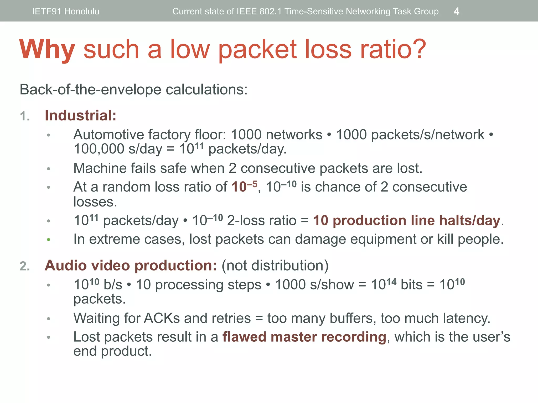 Current state of IEEE 802.1 Time-Sensitive Networking Task Group Norman ...