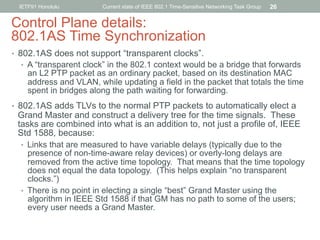 Current state of IEEE 802.1 Time-Sensitive Networking Task Group Norman ...