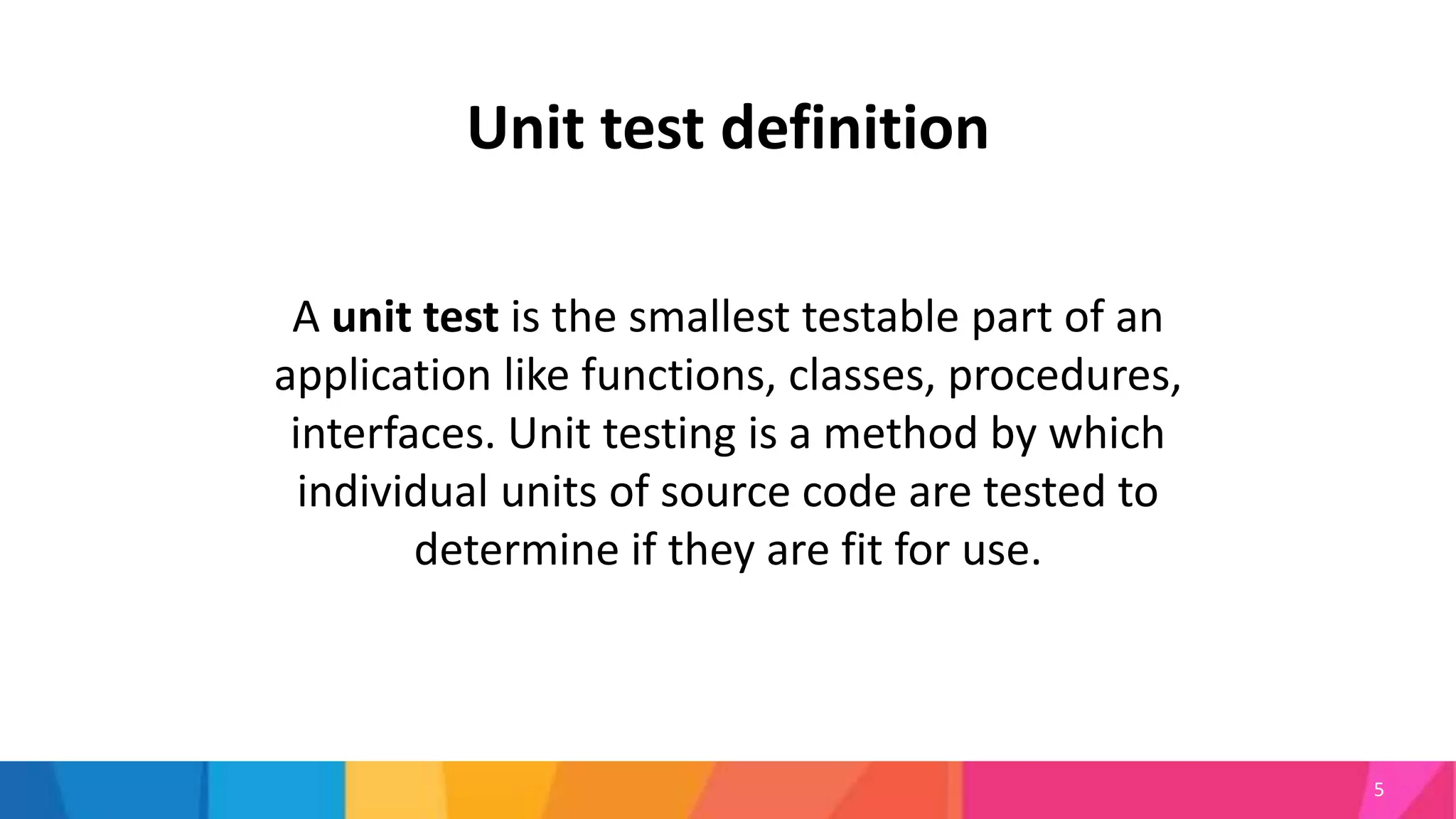 Unit test using NUnit in Visual Studio | PPT Unit test using NUnit in Visual Studio | PPT