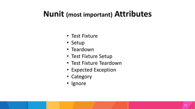 Unit test using NUnit in Visual Studio | PPT
