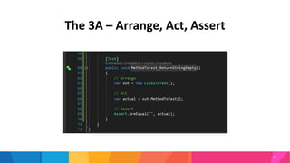 Unit test using NUnit in Visual Studio | PPT