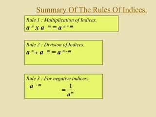 Tso math fractionsindices | PPT