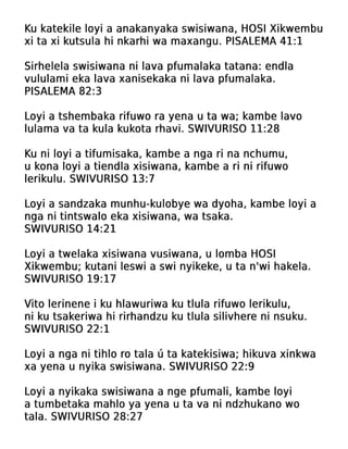 Tsonga True Riches Tract | PDF