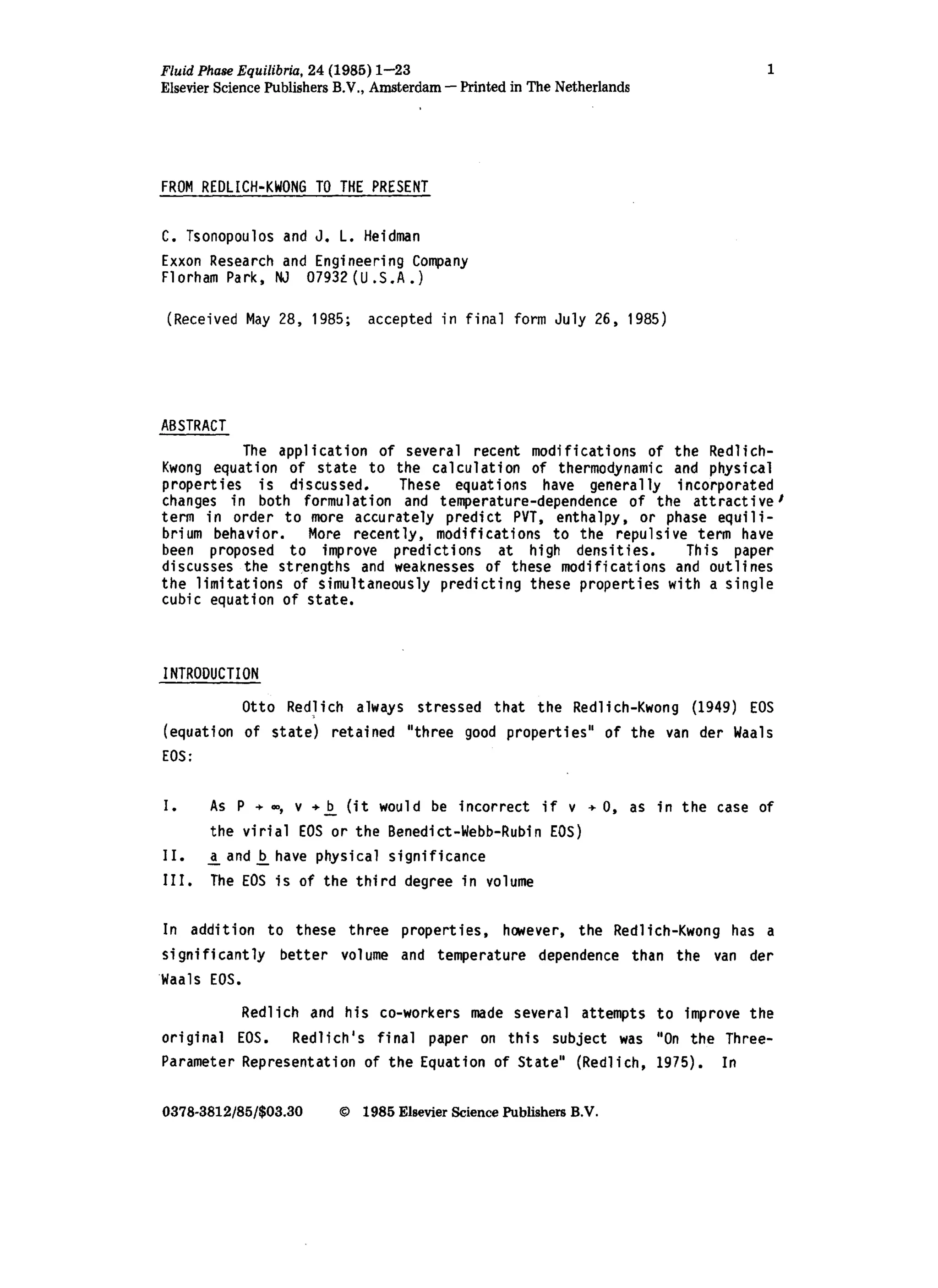 Tsonopoulos heidman, 1985 | PDF
