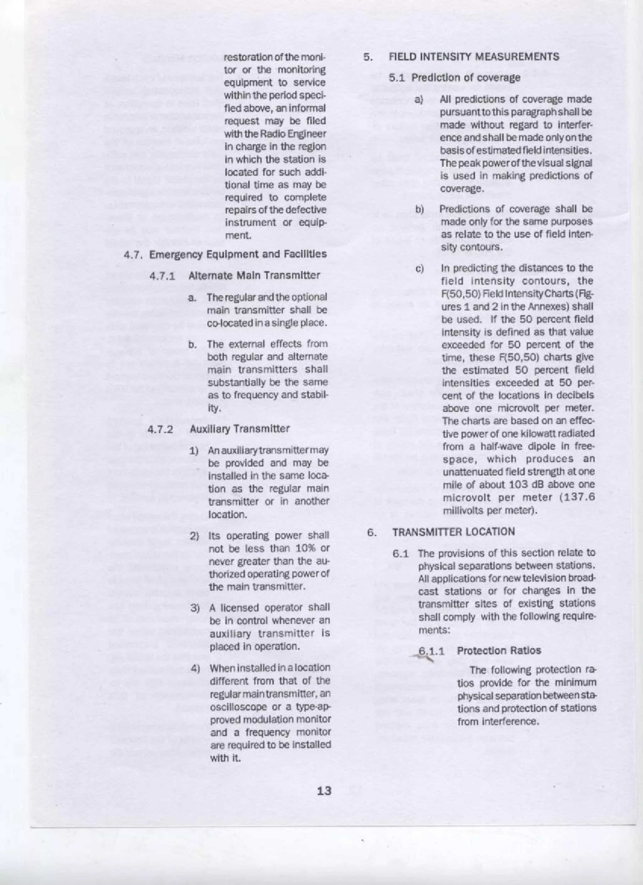 Technical Standards and Operating Requirements for Television | PDF