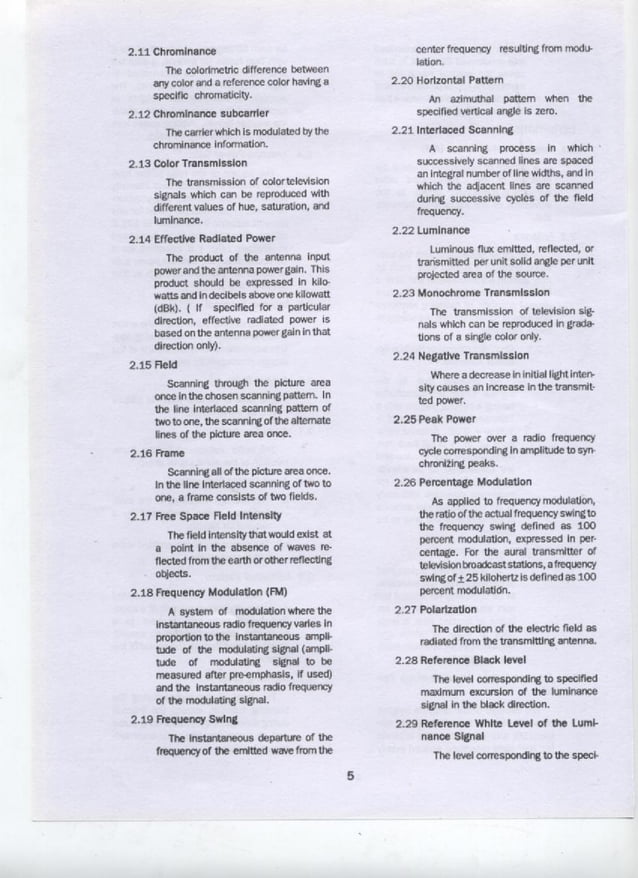 Technical Standards and Operating Requirements for Television | PDF
