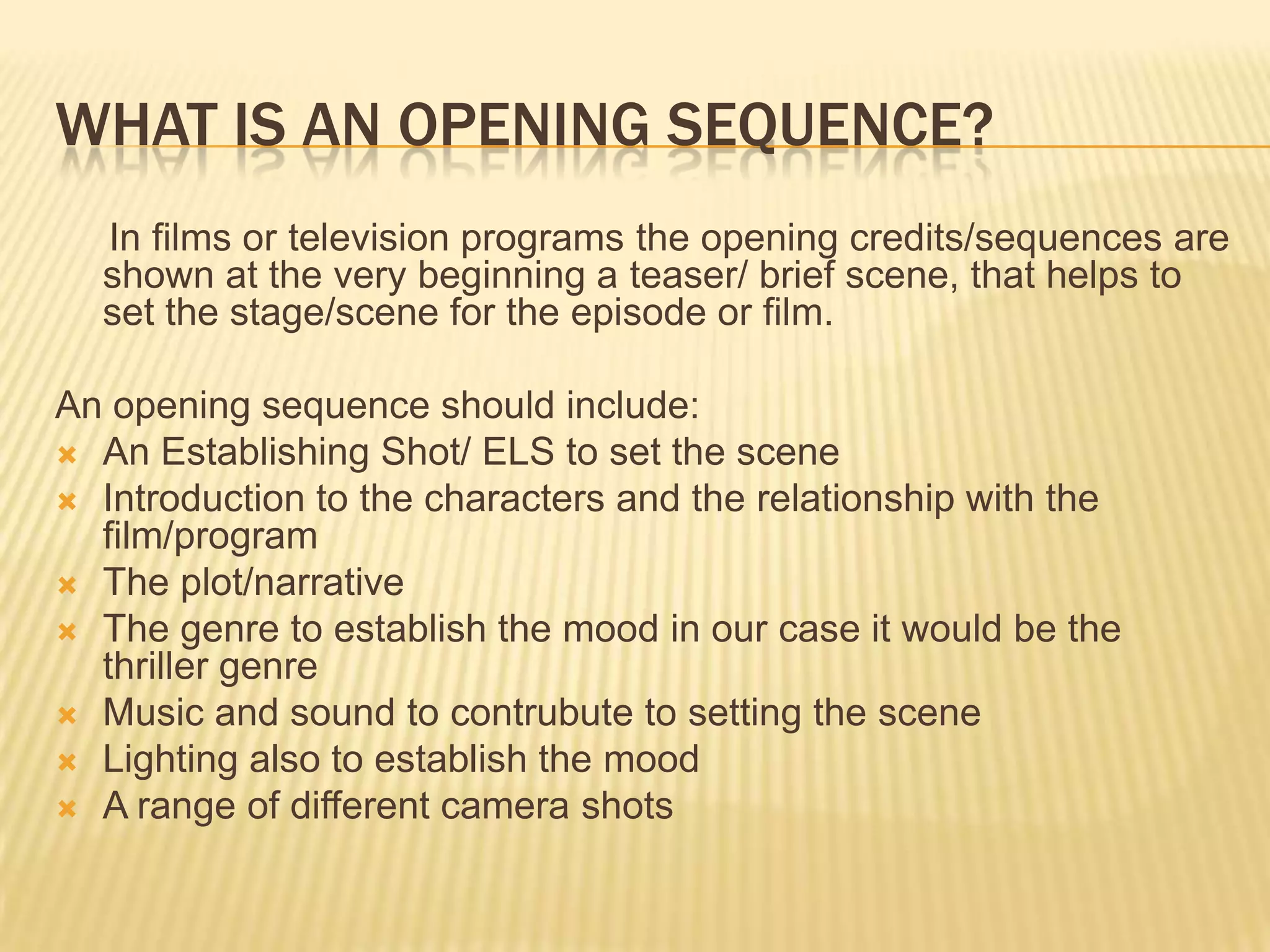 Title & Opening Sequence | PPTX | Video Production | Content Production