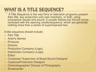 Title & Opening Sequence | PPTX | Video Production | Content Production