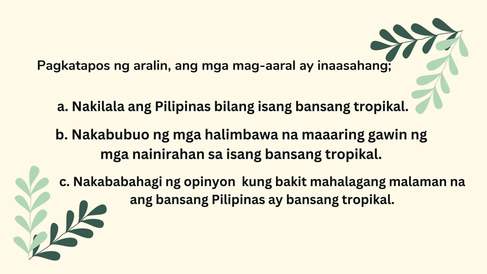 Araling Panlipunan - ang Pilipinas bilang bansang tropikal | PPTX