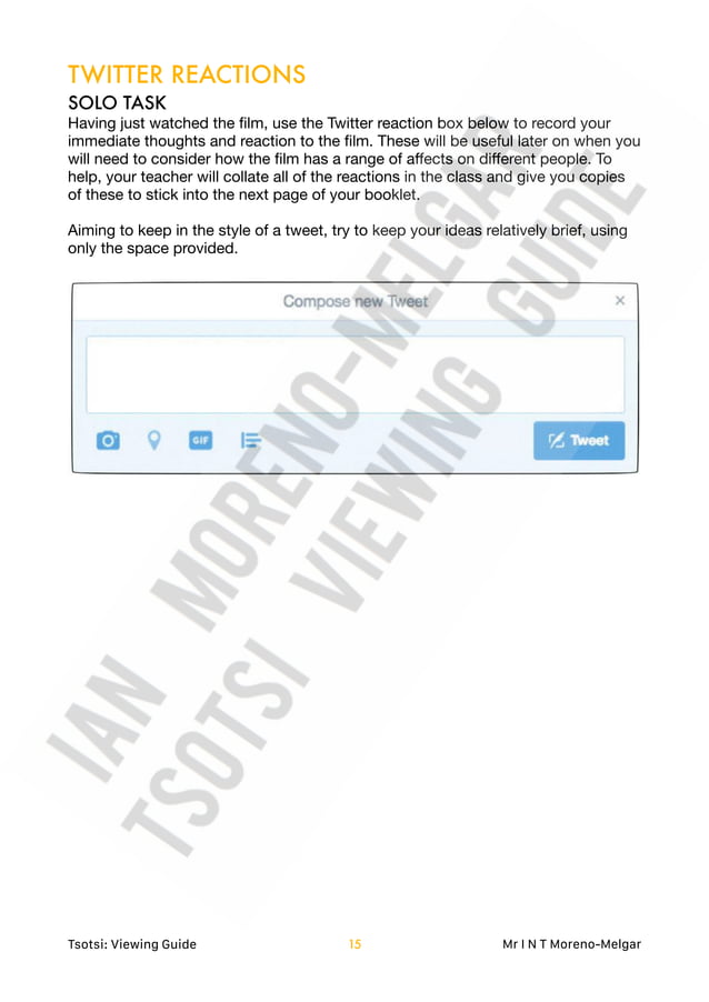 Tsotsi Scheme of Work / Viewing Guide / e-book / Revision Booklet | PDF