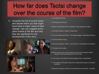 Tsotsi revision - Exploring Films Outside Hollywood - Paper 2 GCSE Film ...