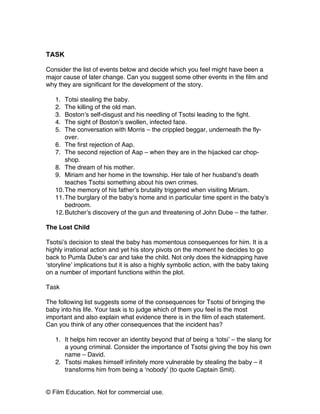 Tsotsi study pack | PDF