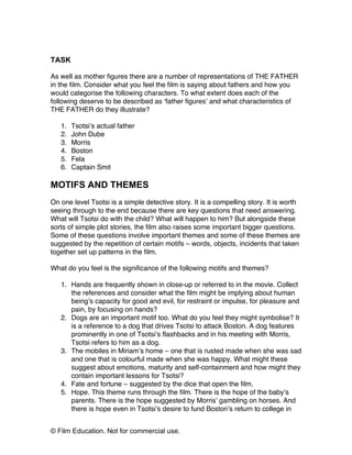 Tsotsi study pack | PDF