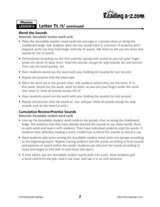 T sound lesson plan | PDF