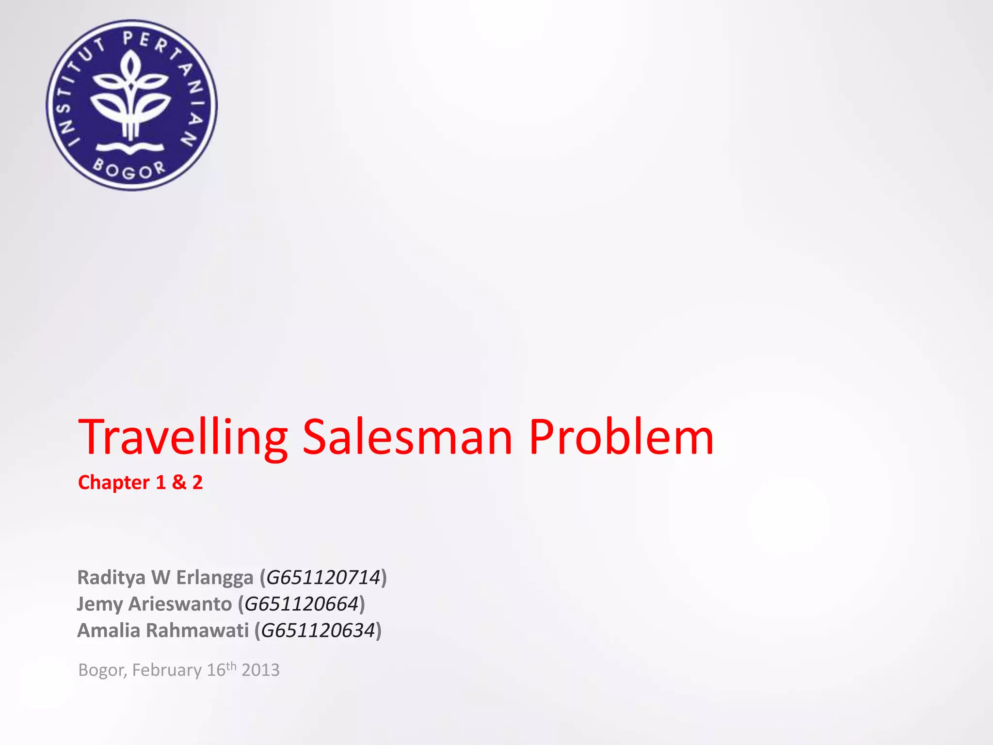 Travelling Salesman Problem | PPTX