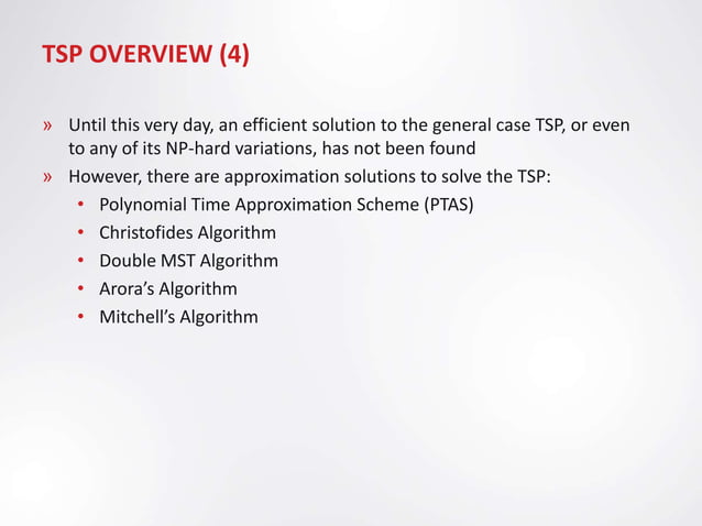 Travelling Salesman Problem | PPTX