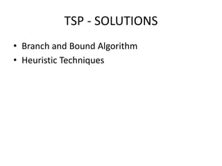 Tsp branch and-bound | PPTX | Cycling | Sports