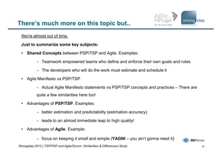 [Agile Portugal 2012] TSP/PSP and Agile-SCRUM: Similarities ...