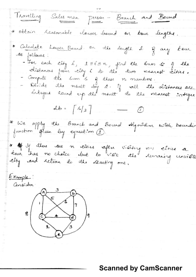 Travelling Salesperson Problem-Branch & Bound | PDF