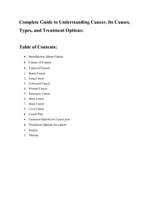 Complete Guide to Understanding Cancer, Its Causes, Types, and ...