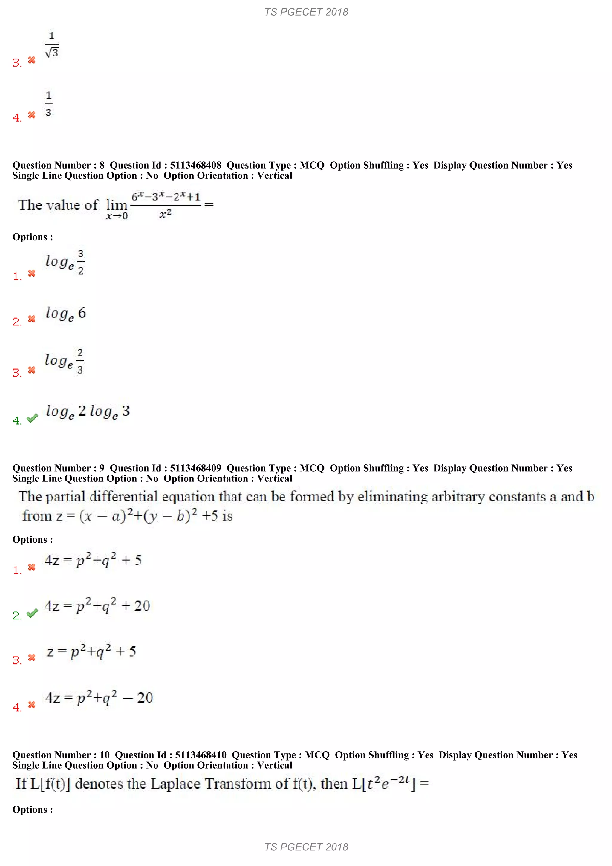 TS Pgecet Aerospace 2018 question paper | PDF | Educational Assessment ...