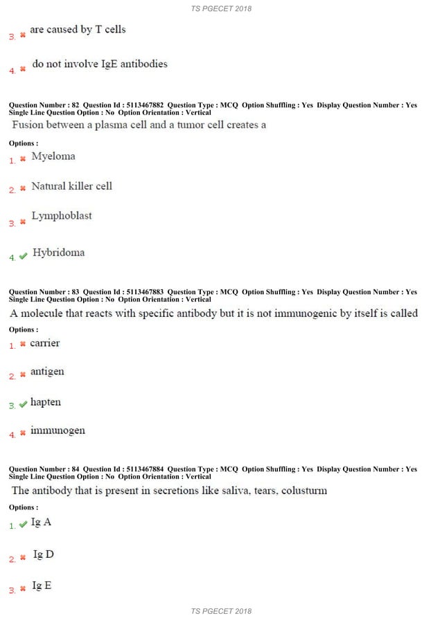 TS Pgecet Bio Technology 2018 Question Paper | PDF