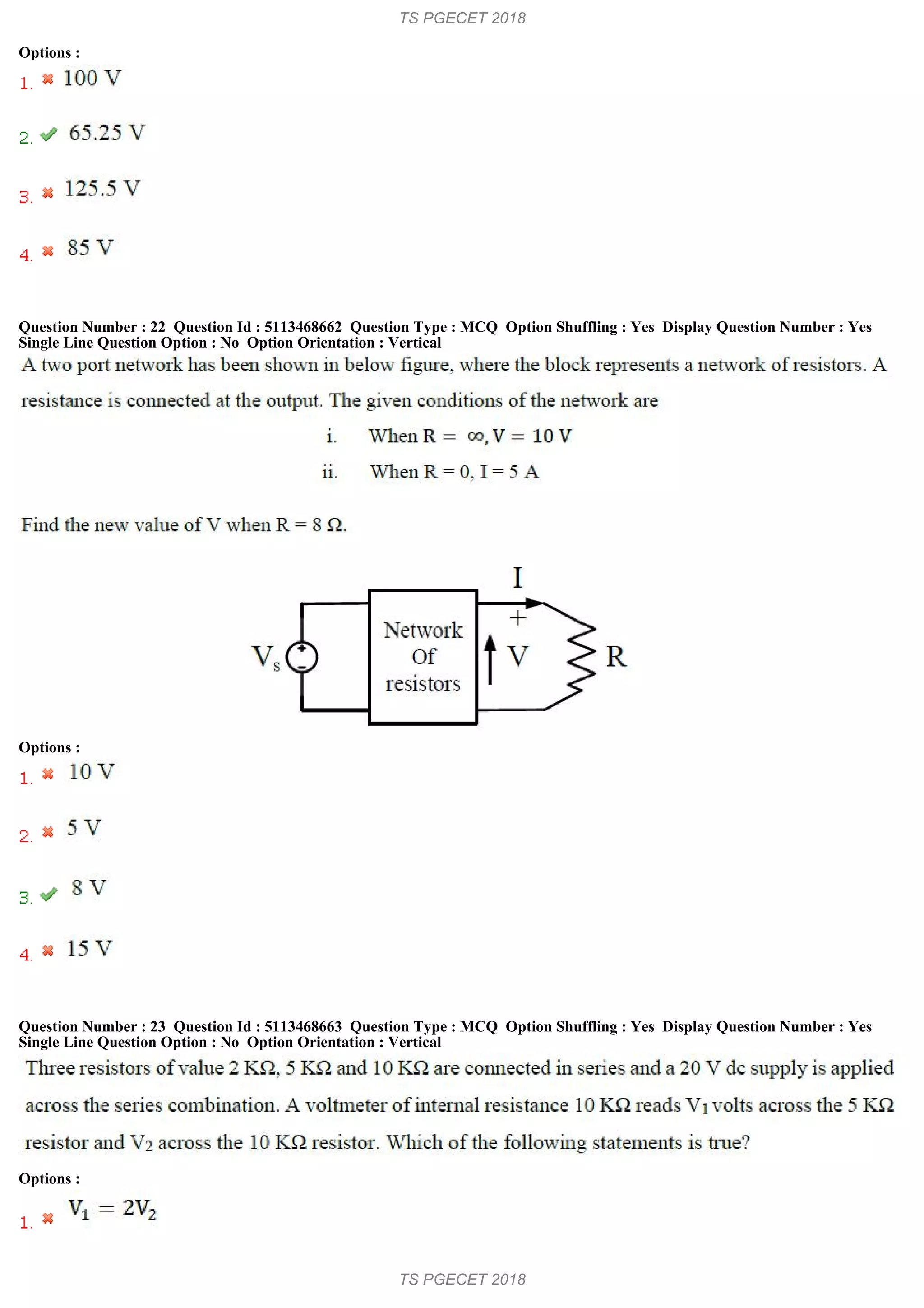 TS Pgecet Electrical 2018 Question Paper | PDF