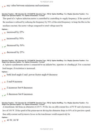 TS Pgecet Electrical 2018 Question Paper | PDF