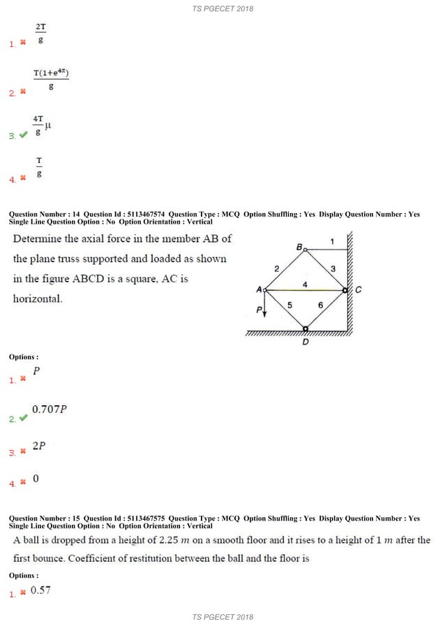 TS Pgecet Mechanical 2018 Question Paper | PDF