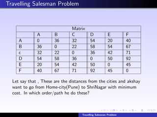 Travelling SalesMan Problem(TSP) | PDF