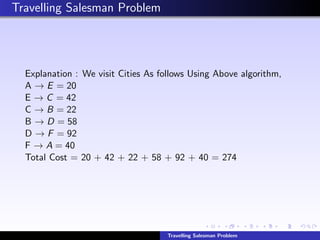 Travelling SalesMan Problem(TSP) | PDF