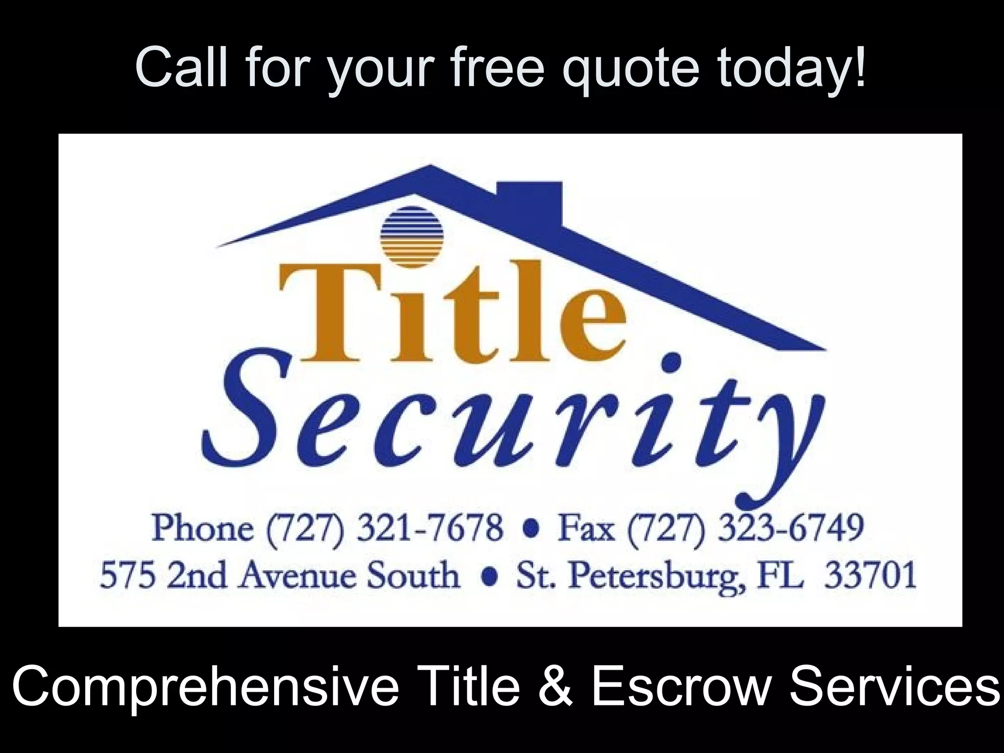 Title Security Overview | PPT | Home Financing | Personal Debt