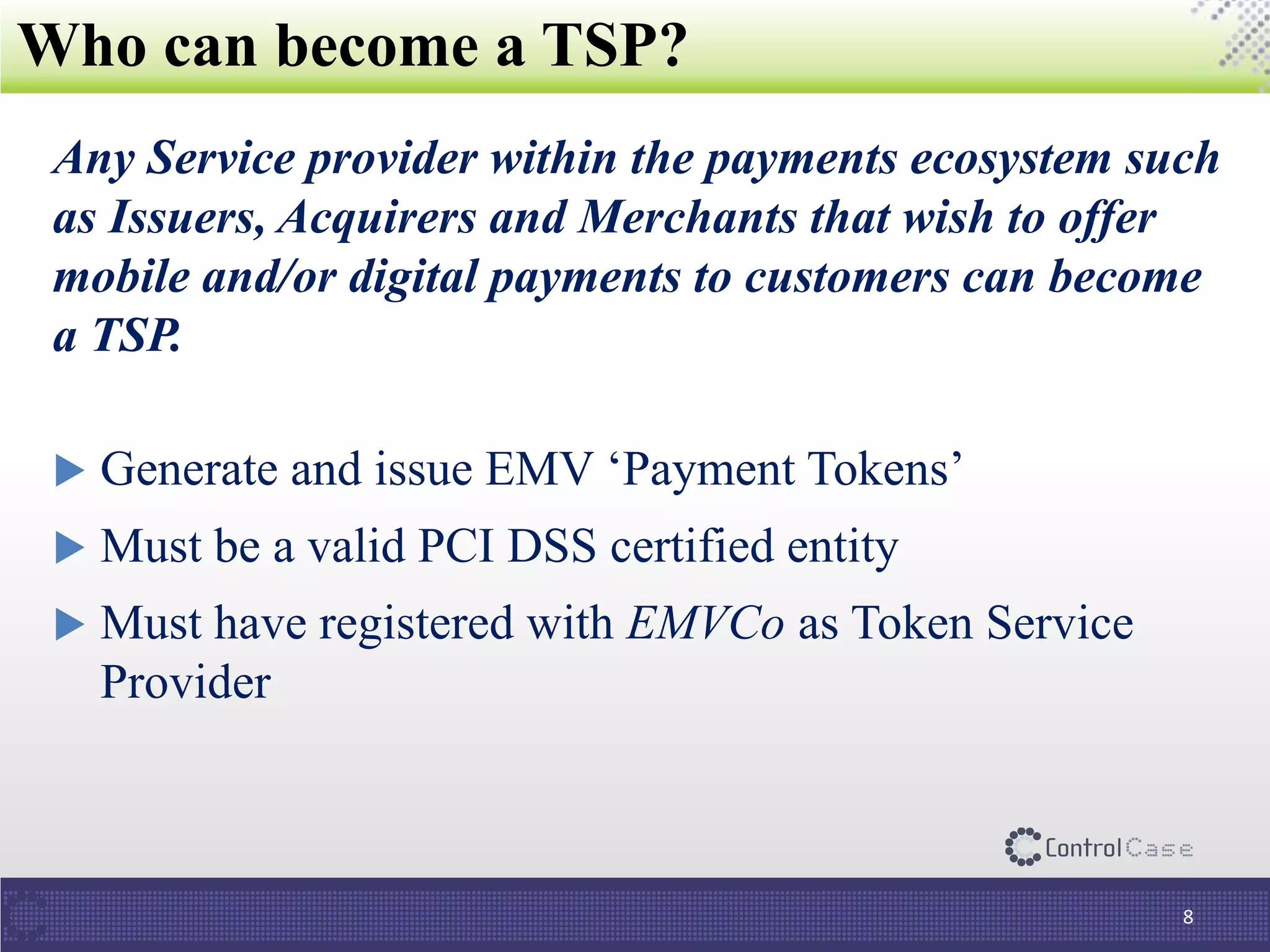 Introduction to Token Service Provider (TSP) Certification | PPT