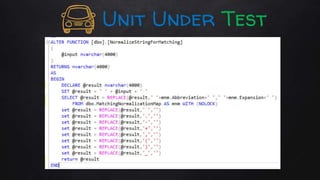 tSQLt Database Unit Testing | PPT