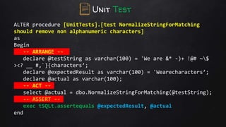 tSQLt Database Unit Testing | PPT