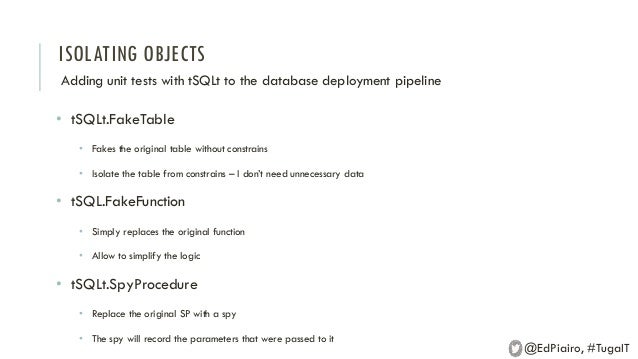 Adding unit tests with tSQLt to the database deployment pipeline Adding unit tests with tSQLt to the database deployment pipeline