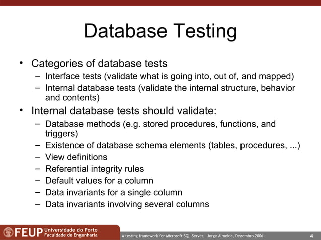 A Testing Framework For Microsoft Sql Server Ppt