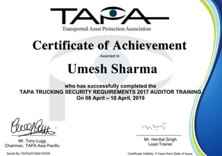 TSR Certificate | PPT