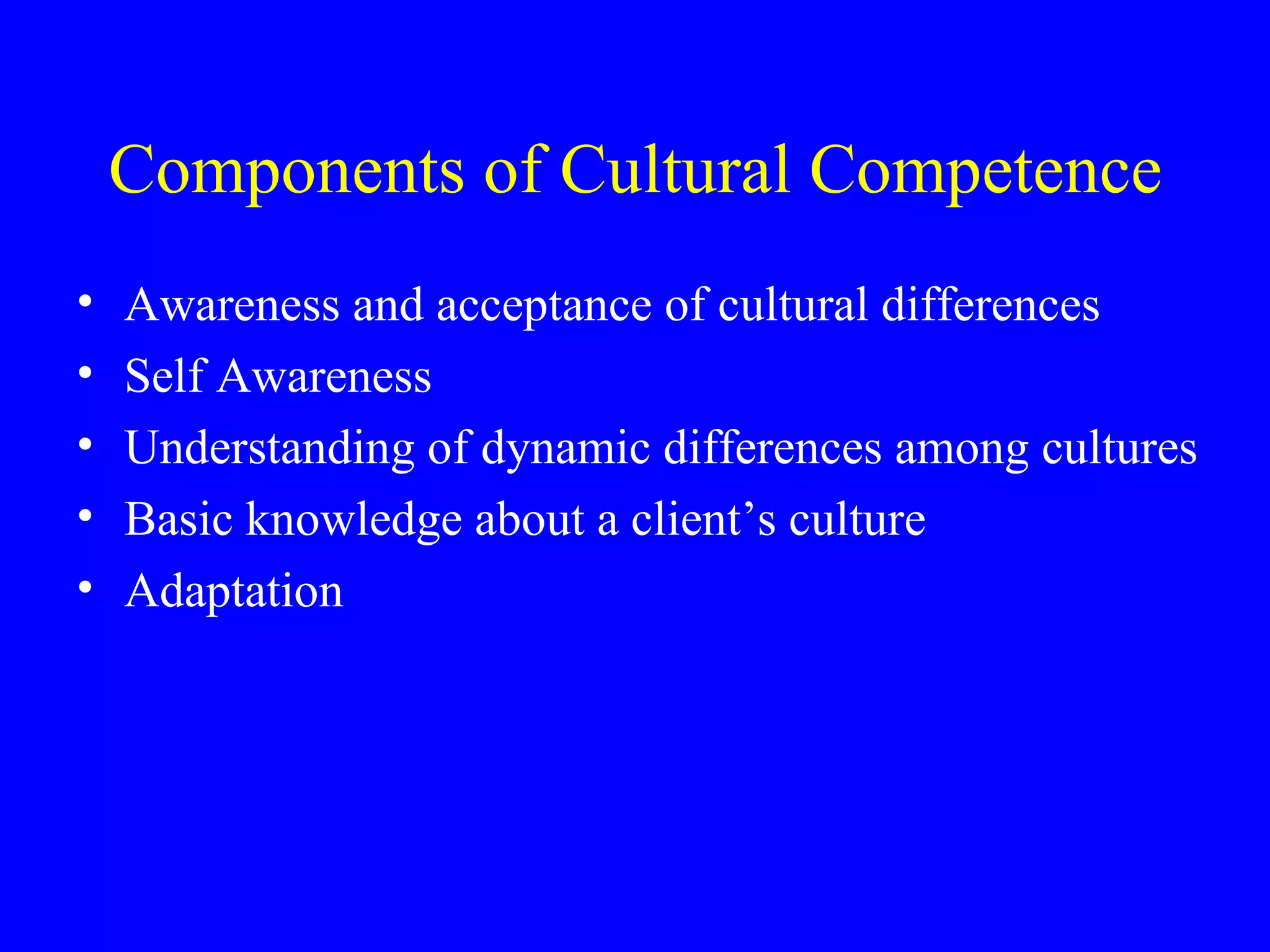 Cultural Competence in Healthcare (Rue, 2002) | PPT