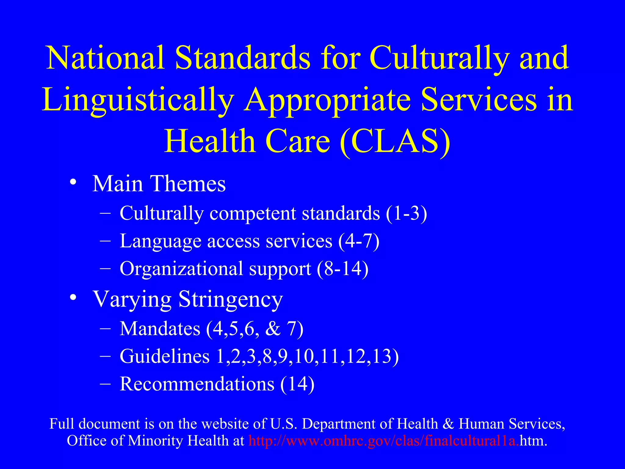 Cultural Competence in Healthcare (Rue, 2002) | PPT