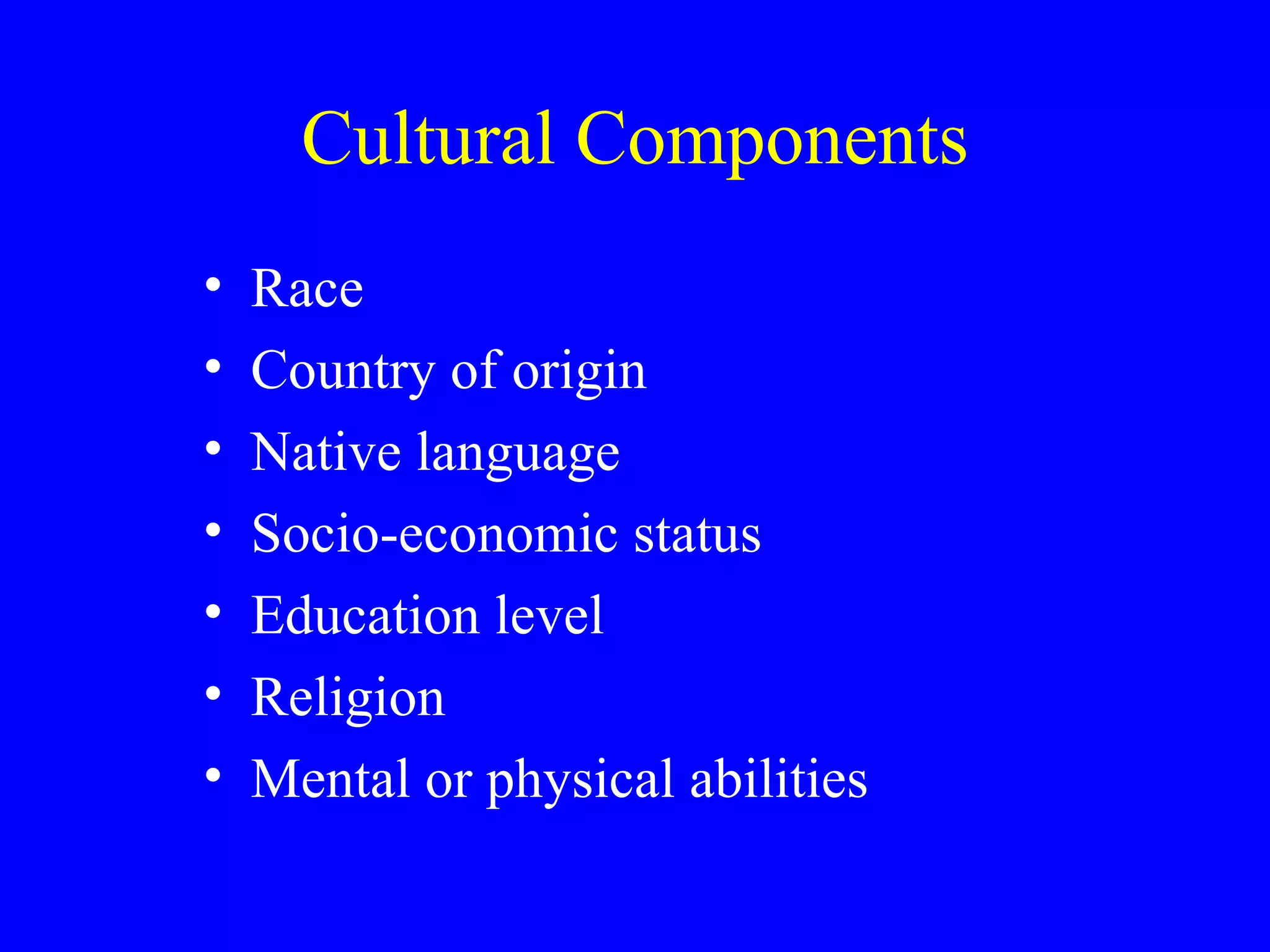 Cultural Competence in Healthcare (Rue, 2002) | PPT