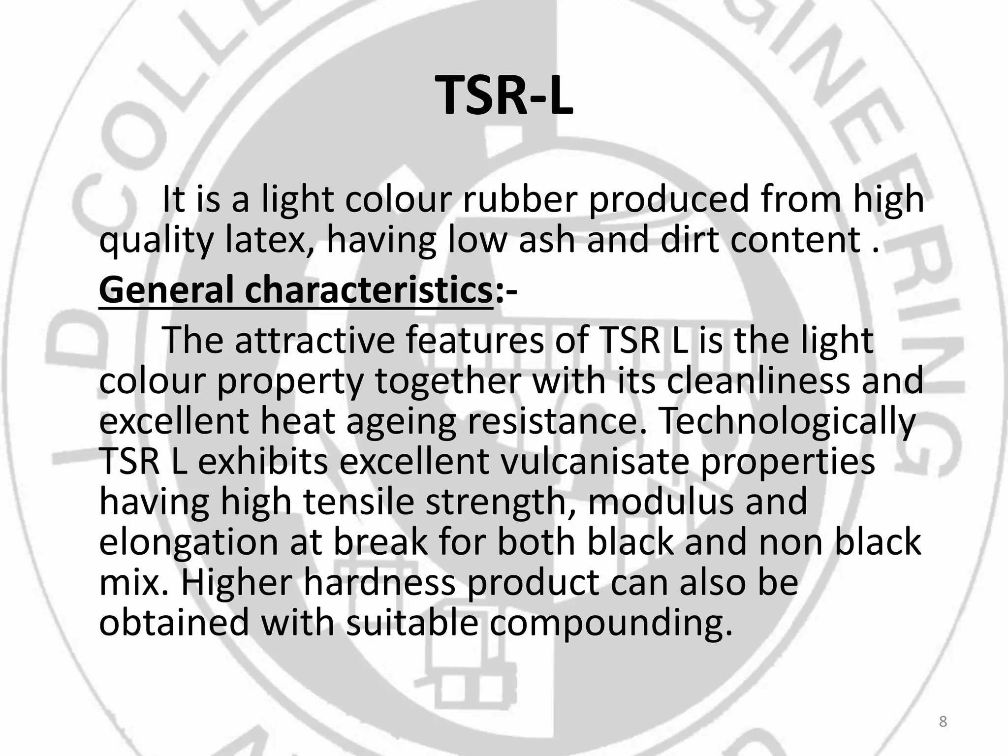 Technically specified rubbers(TSRs) | PPTX