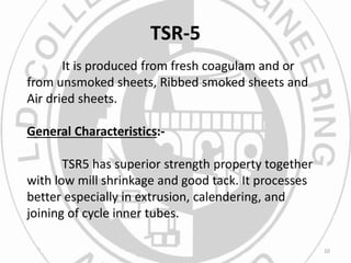 Technically specified rubbers(TSRs) | PPTX