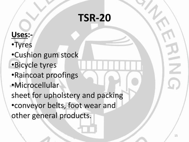 Technically specified rubbers(TSRs) | PPTX