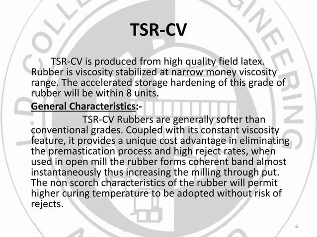 Technically specified rubbers(TSRs) | PPTX